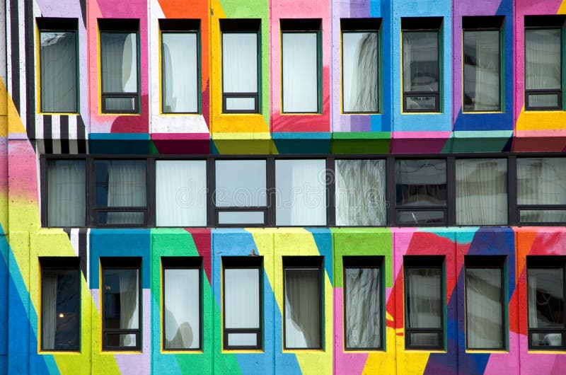 Abstract of Colorful Downtown Building Windows Stock Photo - Image of ...