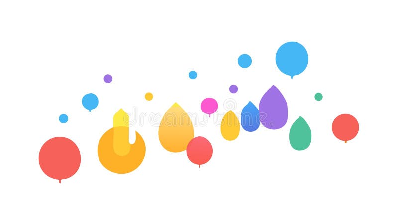 Abstract Colorful Drops, Playful and Dynamic Bubbles, Vector Design ...