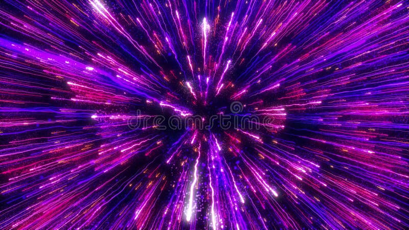 Abstract Colorful Dust Explosion of Particles, Movement of Glowing ...