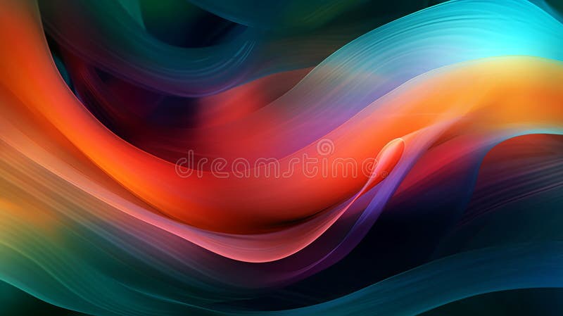 Abstract Colorful Dynamic Wave Shape Background Generative Ai Stock Illustration Illustration