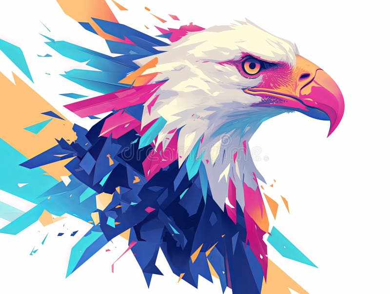 Abstract Colorful Eagle Head Stock Illustration - Illustration of ...