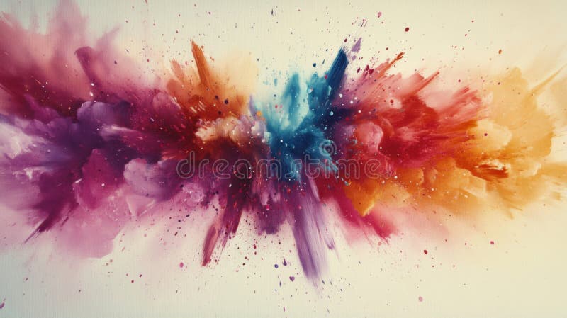 Abstract Colorful Explosion Paint Splatter Art Stock Illustration ...