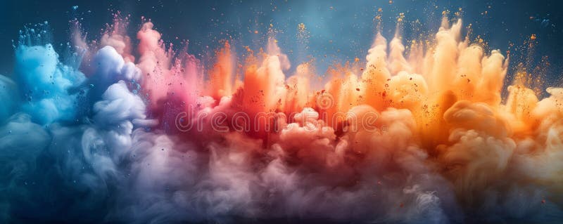 Abstract Colorful Explosion of Powder Clouds Stock Photo - Image of ...