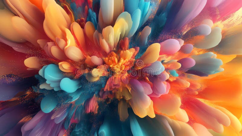 Abstract Colorful Explosion of Shapes and Textures Stock Illustration ...