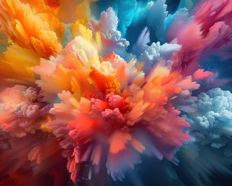 Abstract Colorful Explosion, Vibrant Hues, Digital Art, Dynamic ...