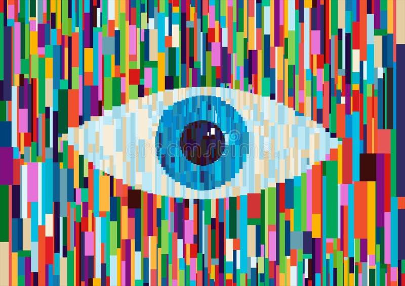 Abstract Colorful Eye on Pop Art Isolated Decoration. Stock ...