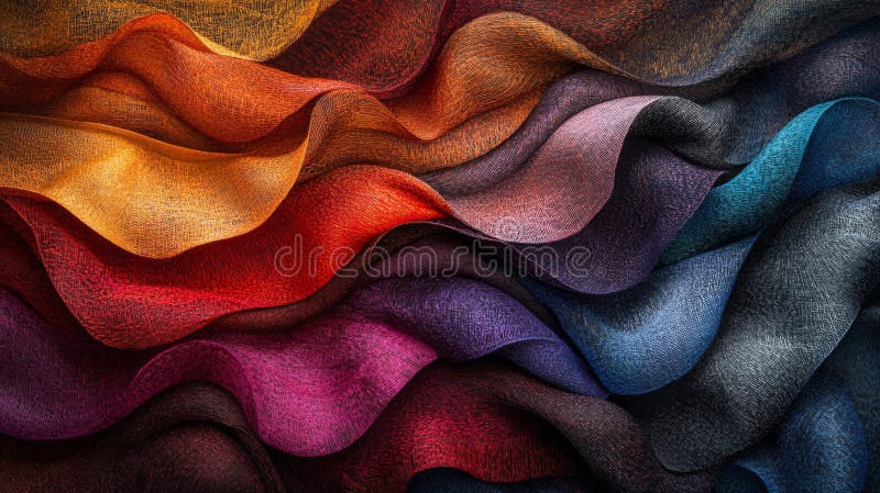 Abstract Colorful Fabric Texture with Waves Stock Illustration ...