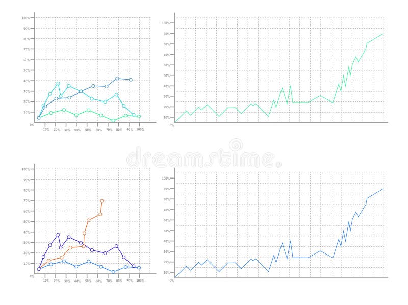 Abstract Colorful Financial Chart with Uptrend and Downtrend Line Graph ...