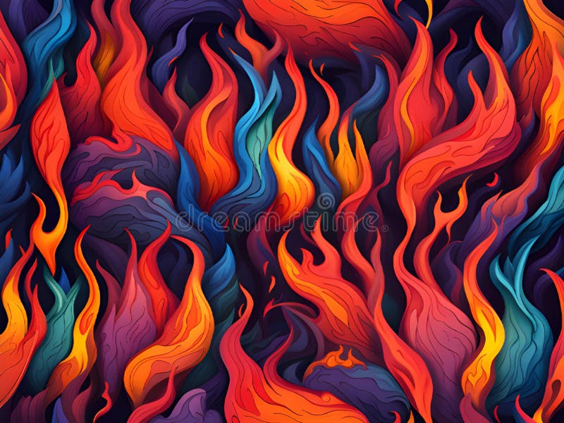 Colorful Fire Abstract Art Backgrounds Blurs Stock Illustration ...