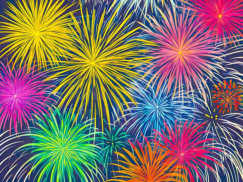 Abstract Fantastic Multicolor Colorful Firework Background. Generative ...