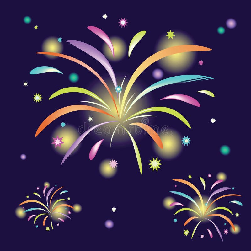 Sketch Abstract Colorful Exploding Firework Stock Vector - Illustration ...
