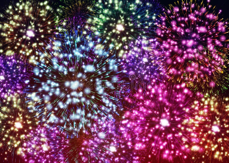 Abstract Colorful Fireworks Stock Illustration - Illustration of ...