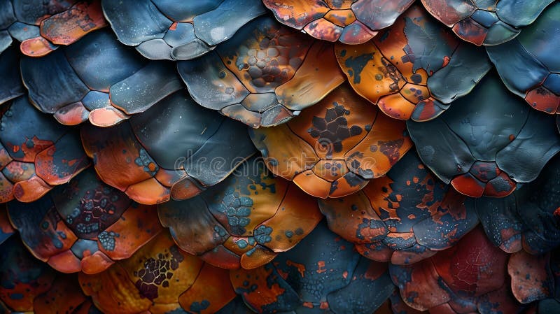 Abstract Colorful Fish Scales Pattern in Close-up. a Vibrant, Textured ...