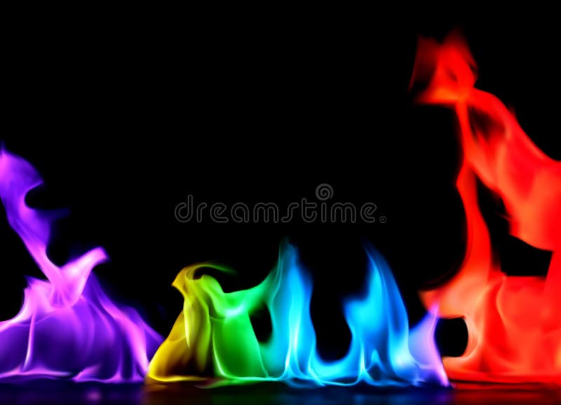 Abstract Colorful Flames with Reflective Effects Stock Vector ...
