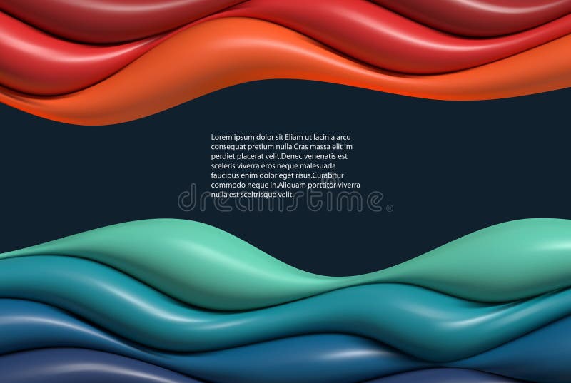 Abstract Colorful Flow Poster. Fluid Waveform.Colored Waves on a Dark ...