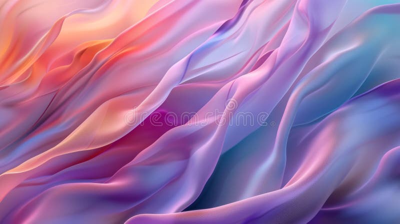 Abstract Colorful Flowing Fabric Waves, Soft Gradients. Art and Design ...