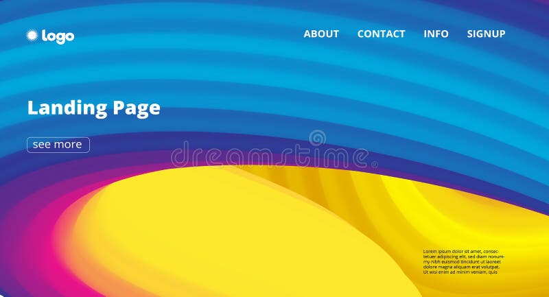 Abstract Colorful Flowing Wave Landing Page Background Template Stock ...