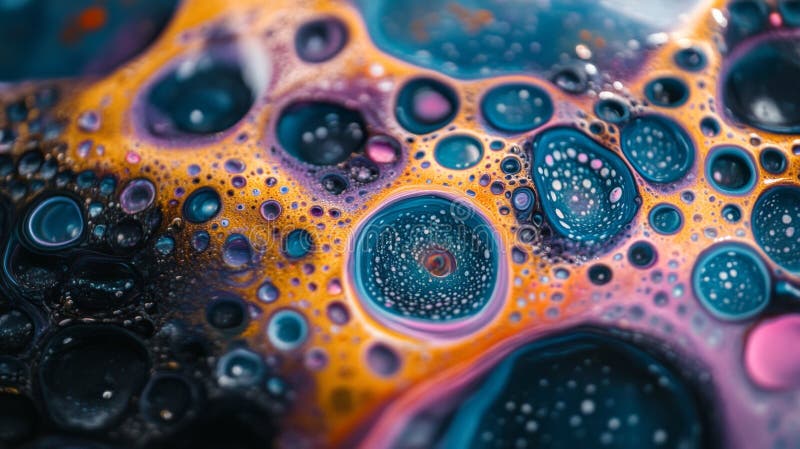 Abstract Colorful Fluid Art Bubbles Swirl Design Stock Illustration ...