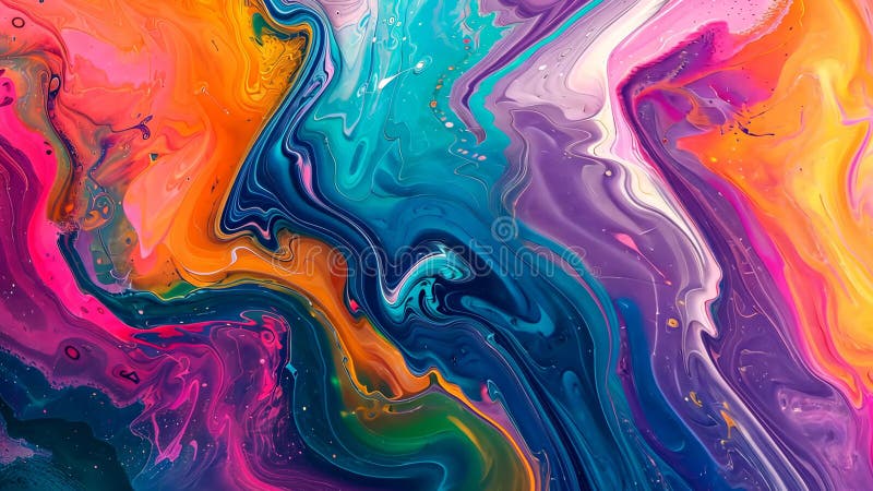 Abstract Colorful Fluid Art Painting Stock Video - Video of pattern ...