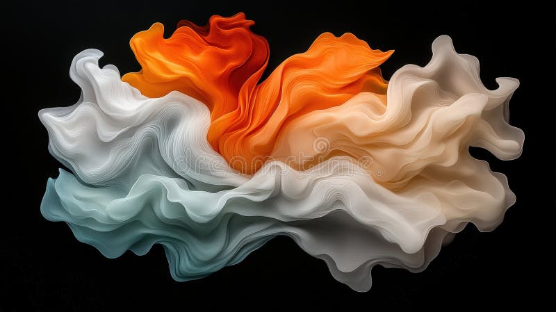 Abstract Colorful Fluid Shapes Blending Harmoniously on Black ...