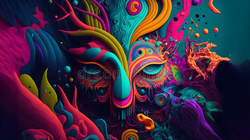 Abstract Colorful Fluorescent Neon Psychedelic Background, Neural ... Abstract Colorful Fluorescent Neon Psychedelic Background, Neural ...