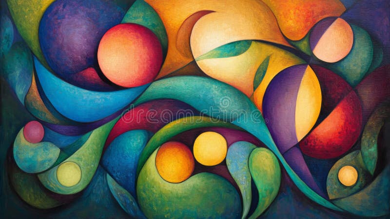 Abstract Colorful Forms Dance Across Canvas Stock Illustration ...