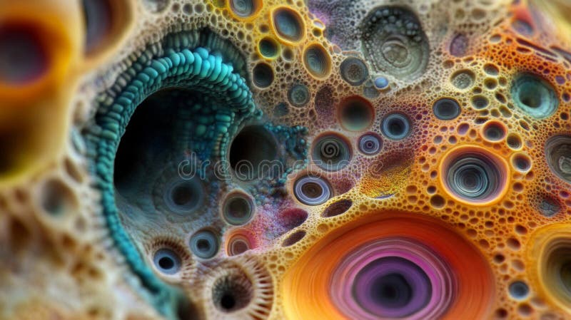 Abstract Colorful Fractal Cave Structure Stock Illustration ...