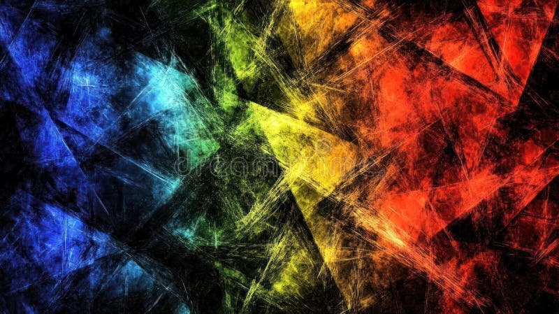 Abstract Colorful Fractal Design with Sharp Angles and Textures Stock ...