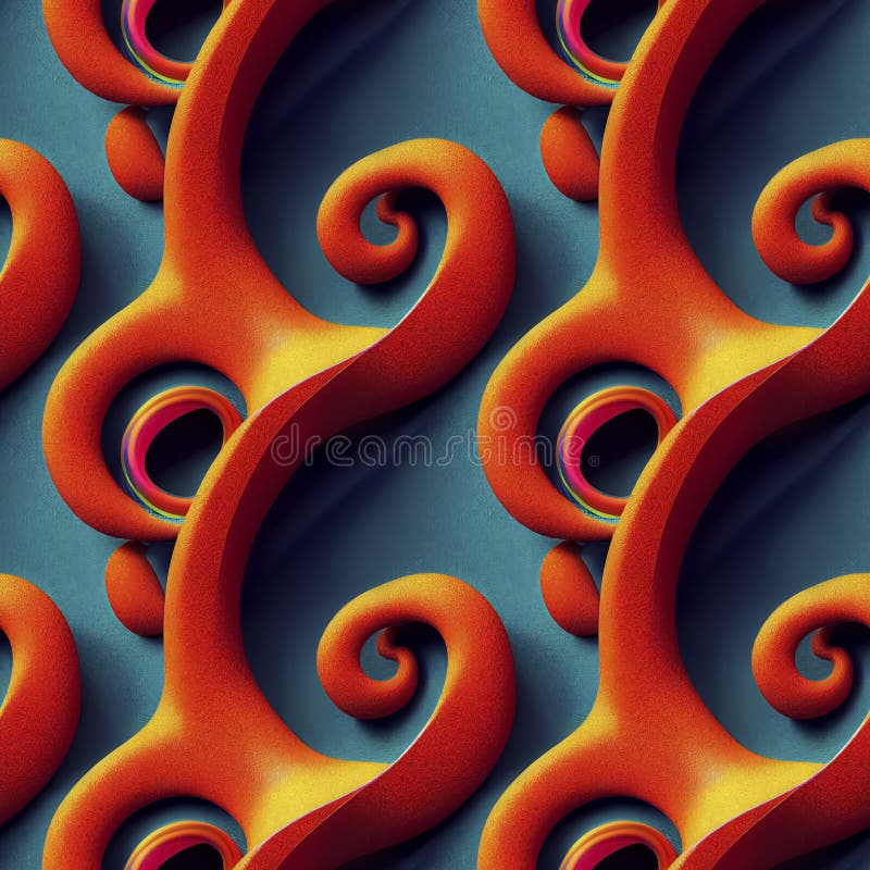 Abstract Colorful Funky Surreal Psychedelic Dynamic Liquid 3D Forms ...