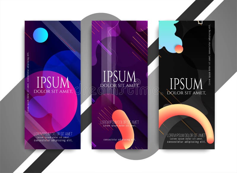 Abstract Colorful Futuristic Banners Set Stock Vector - Illustration of ...