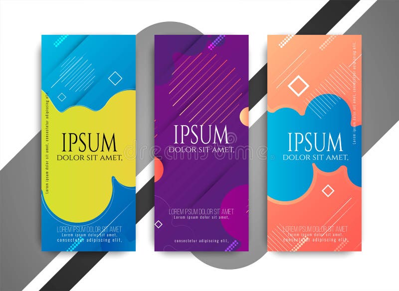 Abstract Colorful Futuristic Banners Set Stock Vector - Illustration of ...