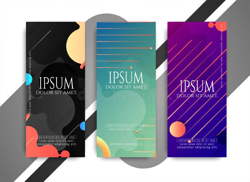 Abstract Colorful Futuristic Banners Set Stock Vector - Illustration of ...