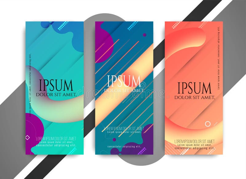 Abstract Colorful Futuristic Banners Set Stock Vector - Illustration of ...