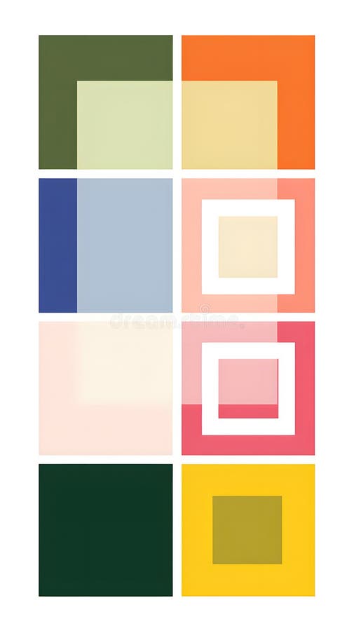 Abstract Colorful Geometric Composition with Square Patterns Stock ...