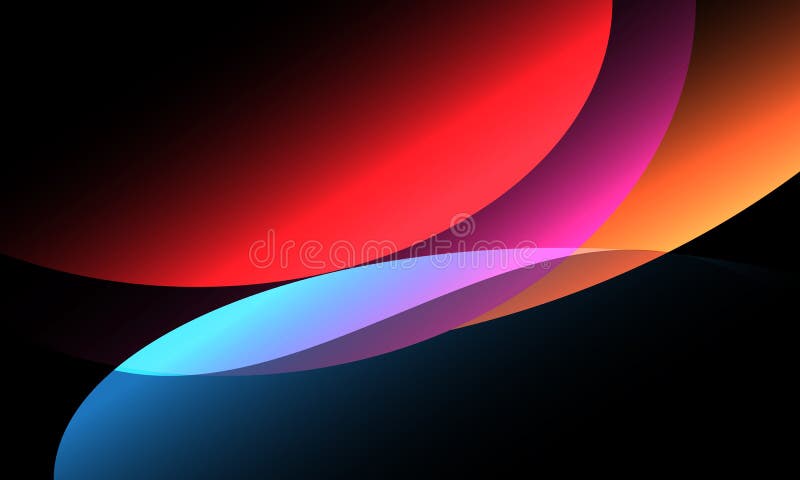 Abstract Colorful Geometric Curve Shapes on Black Background Stock ... Abstract Colorful Geometric Curve Shapes on Black Background Stock ...