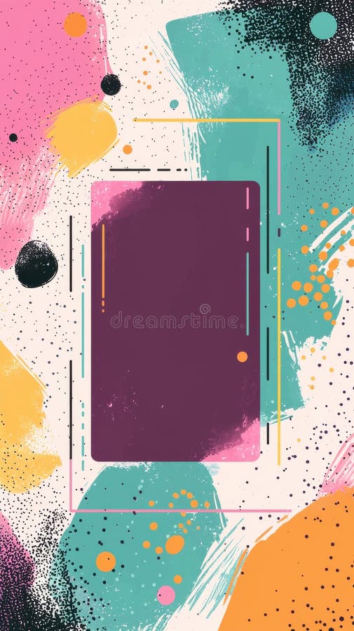 Abstract Colorful Geometric Design with Empty Rectangular Space for ...