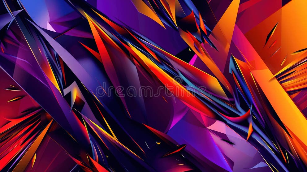 Abstract Colorful Geometric Design with Sharp Angles and Gradients ...