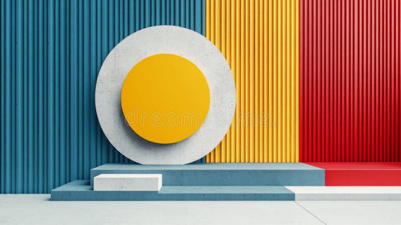 Abstract Colorful Geometric Display Platform Design Stock Illustration ...