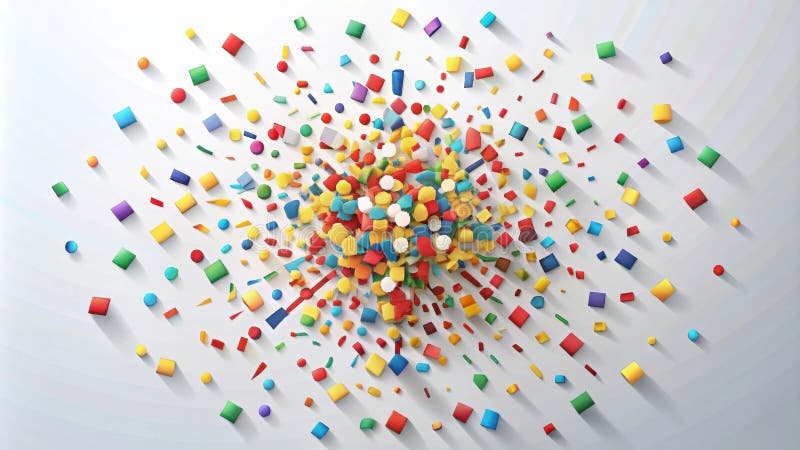 Abstract Colorful Geometric Explosion of Shapes and Colors. Generative ...