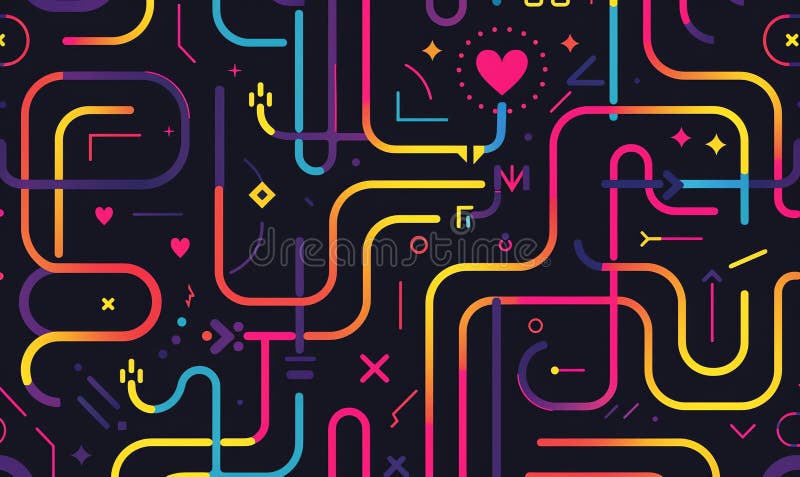 Colorful Geometric Vector Pattern with Numbers and Letters, Perfect for ...