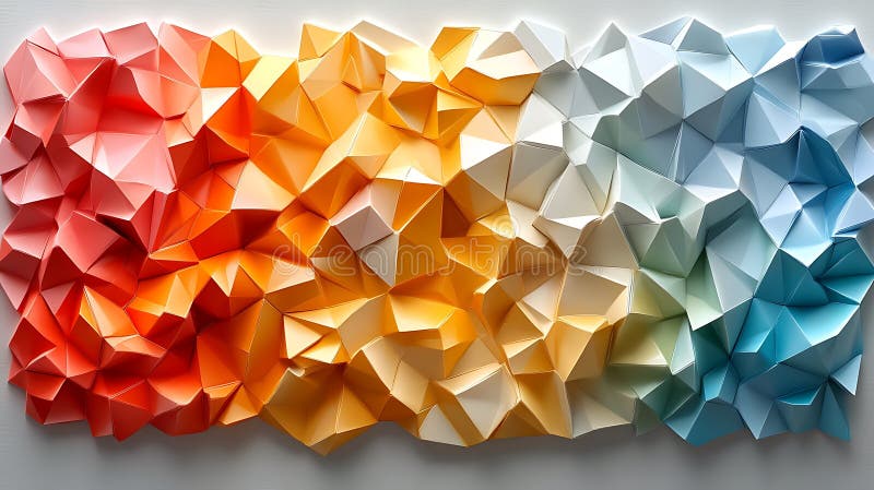 Abstract Colorful Geometric Paper Sculpture Art Stock Photo - Image of ...