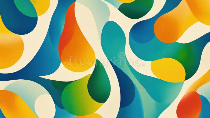 Abstract Colorful Geometric Pattern with Organic Shapes and Curved ...