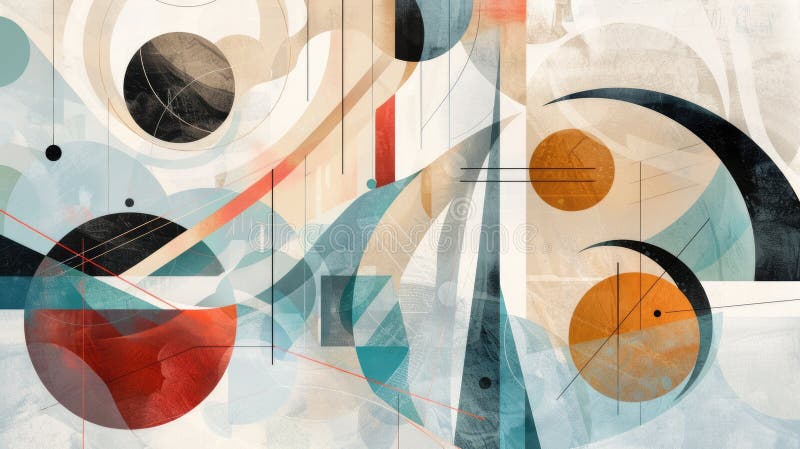 Abstract Colorful Geometric Shape Effect on Surface Digital Cyber ...