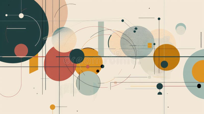 Abstract Colorful Geometric Shape Effect on Surface Digital Cyber ...