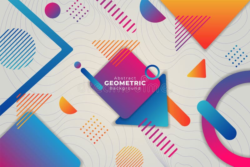 Abstract Colorful Geometric Shape Object Background Wavy Line Pattern ...