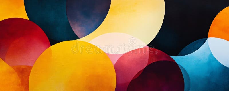 Abstract Colorful Geometric Shapes with Circular Patterns, Vibrant and ...