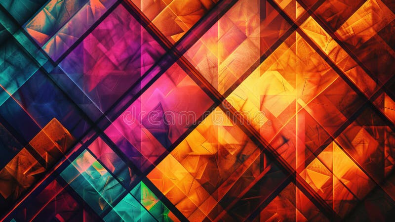Abstract Colorful Geometric Shapes Digital Art Stock Illustration ...