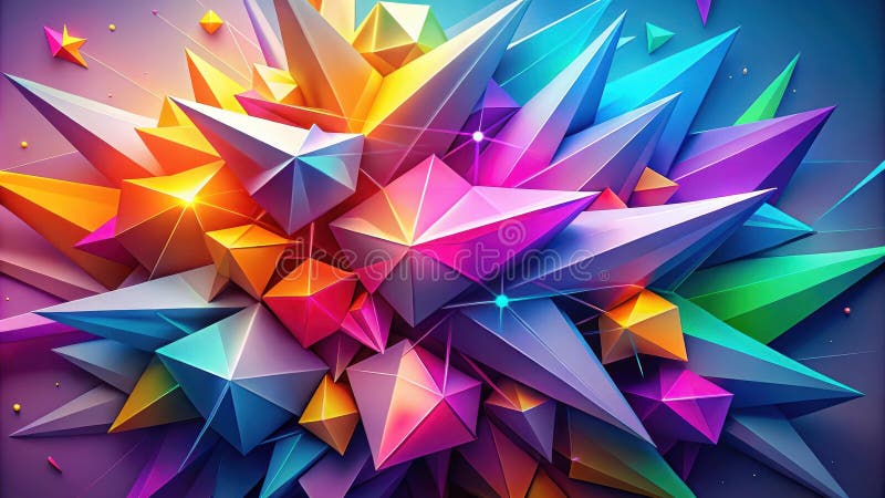 Abstract Colorful Geometric Shapes Exploding in Vibrant Hues ...