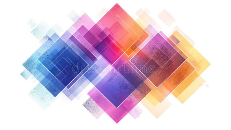 Abstract Colorful Geometric Shapes Overlapping, Creating a Dynamic and ...