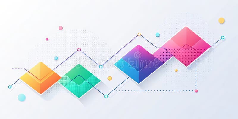 Abstract Colorful Geometric Shapes Representing Growth and Progress ...